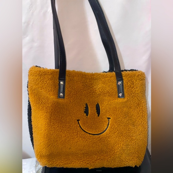 Bags | Happy Face Sad Face Furry Bag | Poshmark